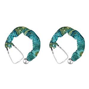 Luarisgur Stethoscope Cover Sleeve Green Marble Pattern Nurse Stethoscope Accessories Stretchy Stethoscope Cover 2 Pack Scrunchie Stethoscope Protective Cover for Men