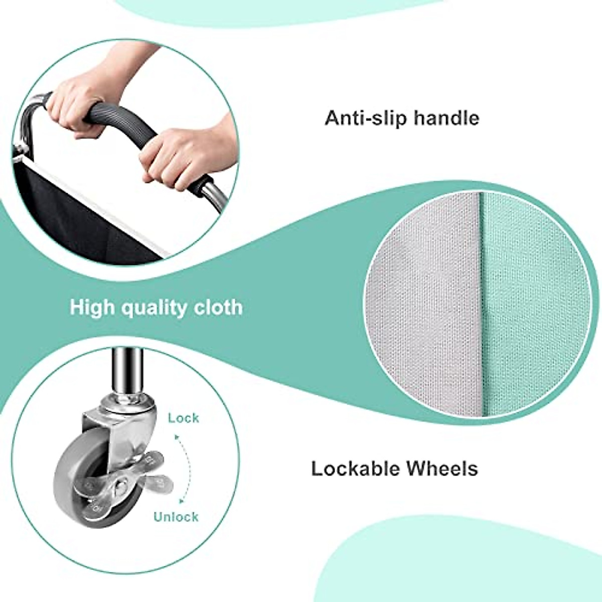 320L Laundry Basket Sorter, 4 Section Laundry Hamper Bag Closet Storage Organizer for Dirty Clothes in Laundry Room Bedroom Storage Organization (4-Section GREEN)