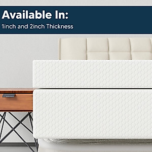 Nutan, 2-Inch Medium Firm Mattress Toppers with Breathable Cover, Cooling Mattress Pad for Back Pain, Soft and Removable, Twin, White