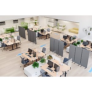 Stand Steady ZipPanels Office Partition | Room Dividers | Three Zip Together Panels Provide Privacy and Reduce Ambient Noise in Workspace, Classroom and Healthcare (Dark Gray)