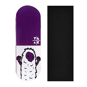 Teak Tuning Premium Fingerboard Graphic Deck, Purple Yeti - 32mm x 97mm - Heat Transfer Graphics, Pro Shape & Size - Pre-Drilled Holes - Includes Prolific Foam Tape