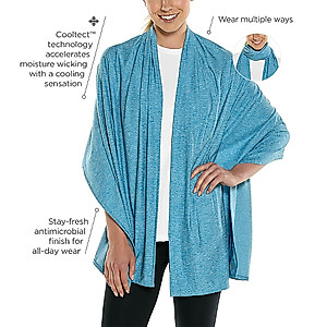 Coolibar UPF 50+ Women's Bhakti Sun Shawl - Sun Protective (One Size- Black)