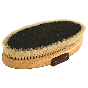 Desert Equestrian Inc - Horsehair English Body Brush- white/hunter green 7.5 Inch