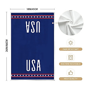 GEEORY 4th of July Kitchen Towels Love Heart USA Patriotic Dish Towels 18x26 Inch Ultra Absorbent Bar Drying Cloth Hand Towel for Kitchen Bathroom Party Home Decorations Set of 2