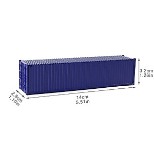 3pcs HO Scale Undecorated 40' (ft) Shipping Containers 1:87 Deep Bule Ribbed Side Container C8740DB