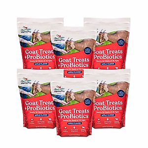 Manna Pro Goat Treats with Probiotics – Daily Goat Treats - Apple Flavor - Pack of 6 – 30 Pounds of Goat Treats