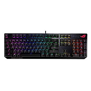 ASUS RGB Mechanical Gaming Keyboard - ROG Strix Scope Deluxe | Cherry MX Silent Red Switches | 2X Wider Ctrl Key for FPS Precision | Gaming Keyboard for PC