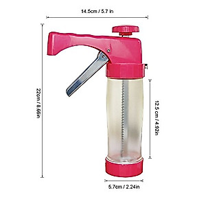 Cambom Clear Cookie Press Gun Kit with 16 Discs and 6 Icing Tips for DIY Biscuit Maker and Decoration Red