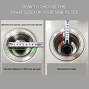 SooGree 2 Pack Sink Drain Strainer,3 inch Diameter with Handle,304 Stainless Steel Kitchen Sink Strainer,Perfect for Kitchen Sinks,Rust Free,Anti Clogging (Long Shape)