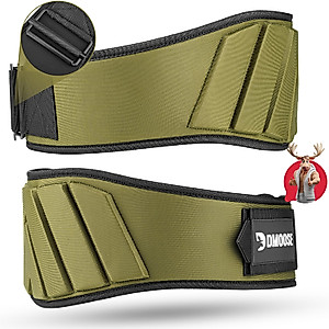 DMoose gym belt for men weight lifting. Weight Belt Gym squat Weightlifting Powerlifting Workout Heavy Duty Training Strength Training Equipment - Green XSmall