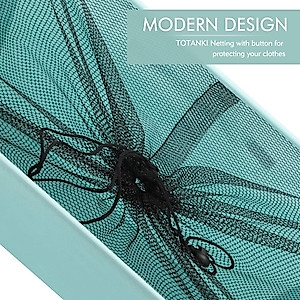 TOTANKI 25" Rolling Slim Laundry Basket on Wheels, Foldable Laundry Hamper with Handle, Collapsible Laundry Sorter and Organizer, Tall Storage Basket Bin (Light Blue)