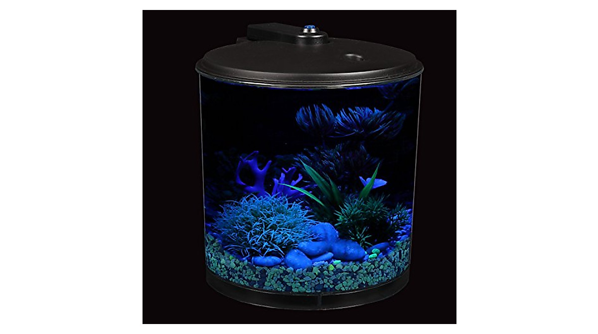 Koller AquaView 2-Gal 360 Aquarium | LED Light & Power Filter