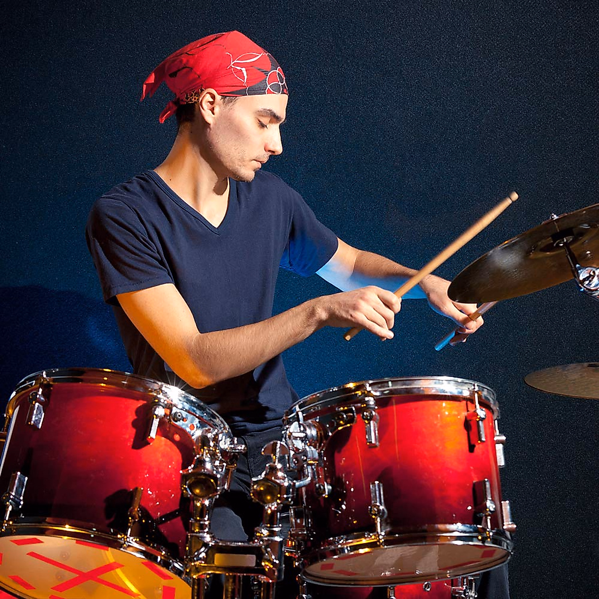 14 Packs 7pairs 5A Natural Drum Sticks,Wood Tip Drumsticks with Waterproof Bag(Maple)