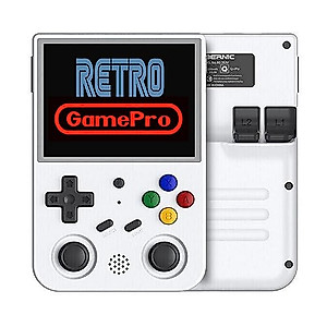 RG353V Handheld Game Console Support Dual OS Android 11+ Linux, 5G WiFi 4.2 Bluetooth RK3566 64BIT 64G TF Card 4450 Classic Games 3.5 Inch IPS Screen 3500mAh Battery (Anbernic RG353V White)