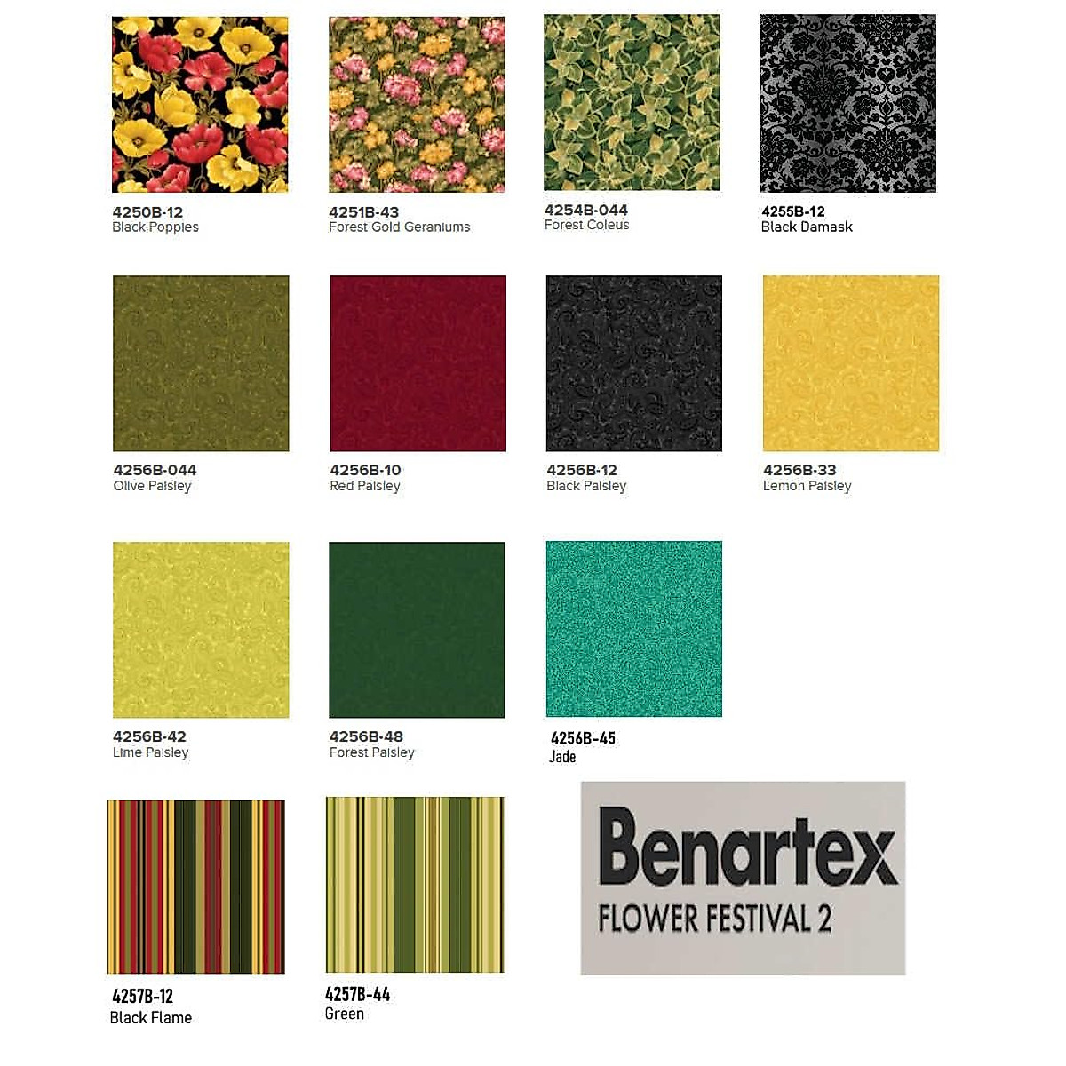 Kanvas by Benartex Flower Festival 2 Damask Black, Fabric by The Yard