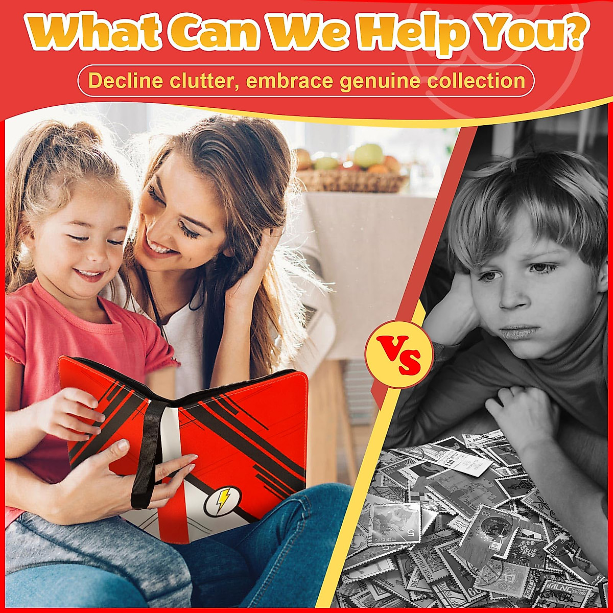 GOPOKIU Card Binder 4-Pocket - 400 Pockets Trading Card Binder Holder with 3 D-rings Holds 50 Removable Sleeves, Ultimate Card Collection Binder Album Book for Games, Baseball(Classic)