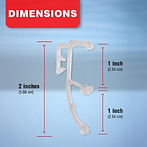 Amazing Drapery Hardware Premium Clear Plastic Double Slat Valance Retainer Clips, 10 Pack - Sturdy Valance Holder with Dual Slat Design, Easy Installation - Ideal for 1" Mini Blinds