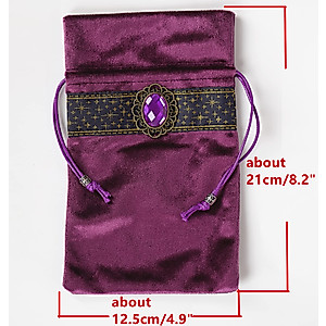 DOARLUO Tarot Bag Pouch Dice,Rune or Card Gift Bag,Drawstring Storage Bucket Bag 5" x 8" (Purple)