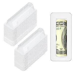 60 Pcs Lip Balm Pouches Plastic Money HolderClear Lipstick Holder Clear Plastic Domes for Gift Card DIY Crafts with Double Side Tape