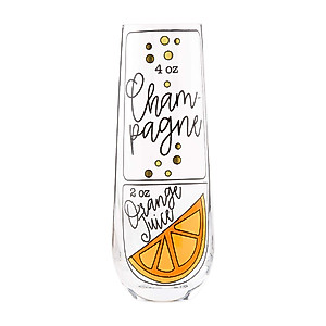Mud Pie Alcohol Ingredients Brunch Glasses, 1 Count (Pack of 1), Mimosa