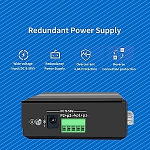 4-Port Hardened Industrial Gigabit 2+ Managed DIN-Rail Switch, 4x10/100/1000 Base-TX +2x1000Base-FX SFP 6X, Network Ethernet Gigabit Not with PoE+ Switch