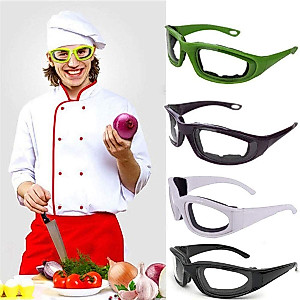 4 Pieces Onion Goggles, Anti-Fog No-Tears Kitchen Onion Glasses with Inside Sponge, Kitchen Gadget for Chopping Onion Cooking Grilling Dustproof, Eye Protector for Women Men Cleaning Kitchen and more