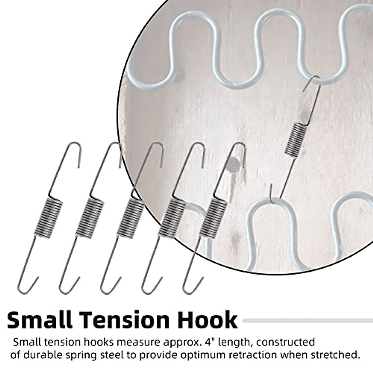 Wokape 31Pcs Couch Spring Repair Set, 27 Inch No Sag Springs, S-Clips, Hooks, Dual Hook Tension Springs, Nails and Dust Cover, Sofa Upholstery Spring Replacement Kit for Repair Couch Recliner Chair