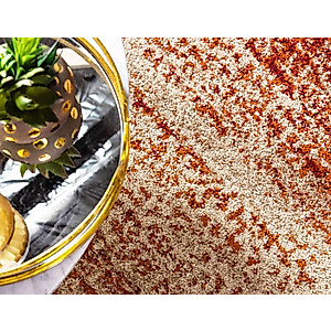 Unique Loom Autumn Collection Modern Contemporary Casual Abstract Area Rug (Terracotta/ Beige Rustic, 9 x 12 ft Rectangular)