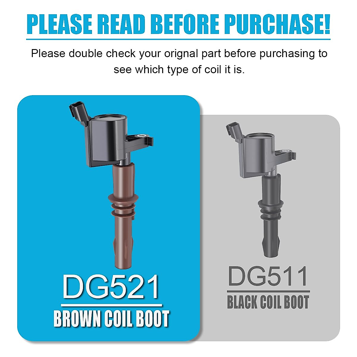 Micro Set of 8 Brown Boot Ignition Coil Pack Compatible with Ford Lincoln Expedition F450 F550 Super Duty Navigator 4.6L 5.4L 6.8L Replacement for 8L3Z-12029-A C1659 DG521