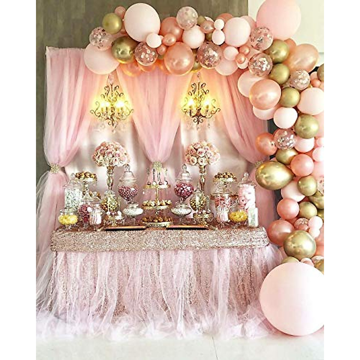 126 Pieces Rose Gold Balloons Birthday Party Decorations for Women, Rose Gold Balloon Garland Arch Kit, Rose Gold Pink and Gold Balloons for Baby Shower Graduation Bachelorette Globos Para Fiestas