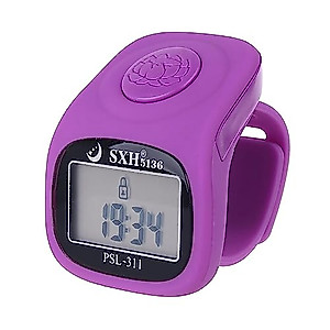 PHONEX Tally Counter Clicker : Multi-Channel Digital Finger Counter Tasbih with LED, Beep Sound, Time Clock & Reset Button - Premium Quality Dhikr Counter & Tasbeeh Counter (Purple)