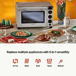 Tovala Smart Oven, 5-in-1 Air Fryer Oven Combo - Air Fry, Toast, Bake, Broil, and Reheat - Smartphone Controlled Countertop Convection and Toaster Oven - With Tovala Meal Credit ($50 Value) - WiFi