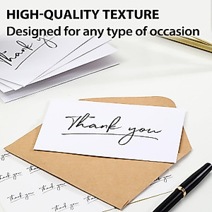 InstaDecor 24 Packs Thank You Cards with Envelopes and Stickers, White Thank You Notes Bulk Set for Small Business, Wedding, Bridal Shower, Christmas and Graduations, 3.5x5 Inch
