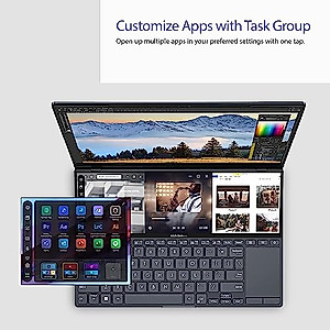 ASUS Zenbook Pro Duo Laptop, 14.5" OLED WQ+ Touchscreen, Intel Core i9-12900H, NVIDIA RTX 3050Ti, 32GB DDR5 RAM, 2TB PCIe SSD, Webcam, Wi-Fi 6, Windows 11 Home