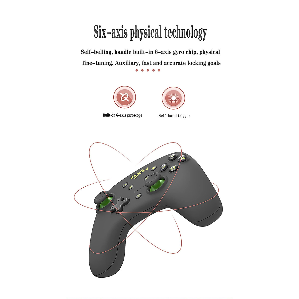 PXN 9607X Wireless Switch Controller,switch Pro Controller Gamepad Joystick Support NFC/Amibo/Turbo Screenshot/Gyrox Axis and Dual Vibration,Switch controller for N-Switch/Lite/OLED (Yellow)