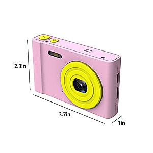 Kids Camera for Boys and Girls Digital Camera with Memory Card 16X Zoom Vlogging Camera 1080P Video Recorder with Multiple Unique Functions Great Birthday Electronic Toys for Children (Pink No Card)