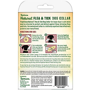 TropiClean Natural Flea & Tick Repellent Collar for Large Dogs - Natural Protection from Fleas & Ticks - Effective Pest Control Solution for Pets - Made with Natural Active Ingredients