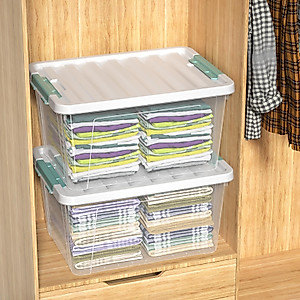 Readsky 36 Quart Plastic Clear Storage Bins, Large Lidded Boxes, 4-Pack