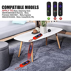 GOODKURU 4 Pack Remote Cover for Roku, The Case Compatible with Roku Voice Official, Silicone Universal Protective Controller Sleeve TV Glow in Green, Blue, Black, red