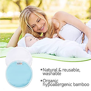 ALVABABY Suede Cloth Nursing Pads Washable Organic Breastfeeding for Mothers Suede Cloth Flat Bottom Soft Absorbent 4.72 Inch 14 Pieces of Multicolor Breast Pads 14RDS