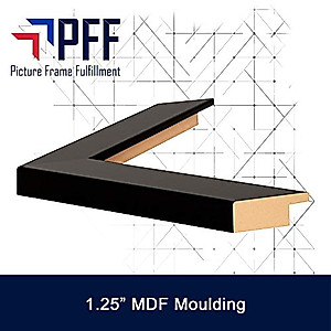 13"x29" Picture Frame | 1.25" Black MDF | Plexiglass and Hanging Hardware Included