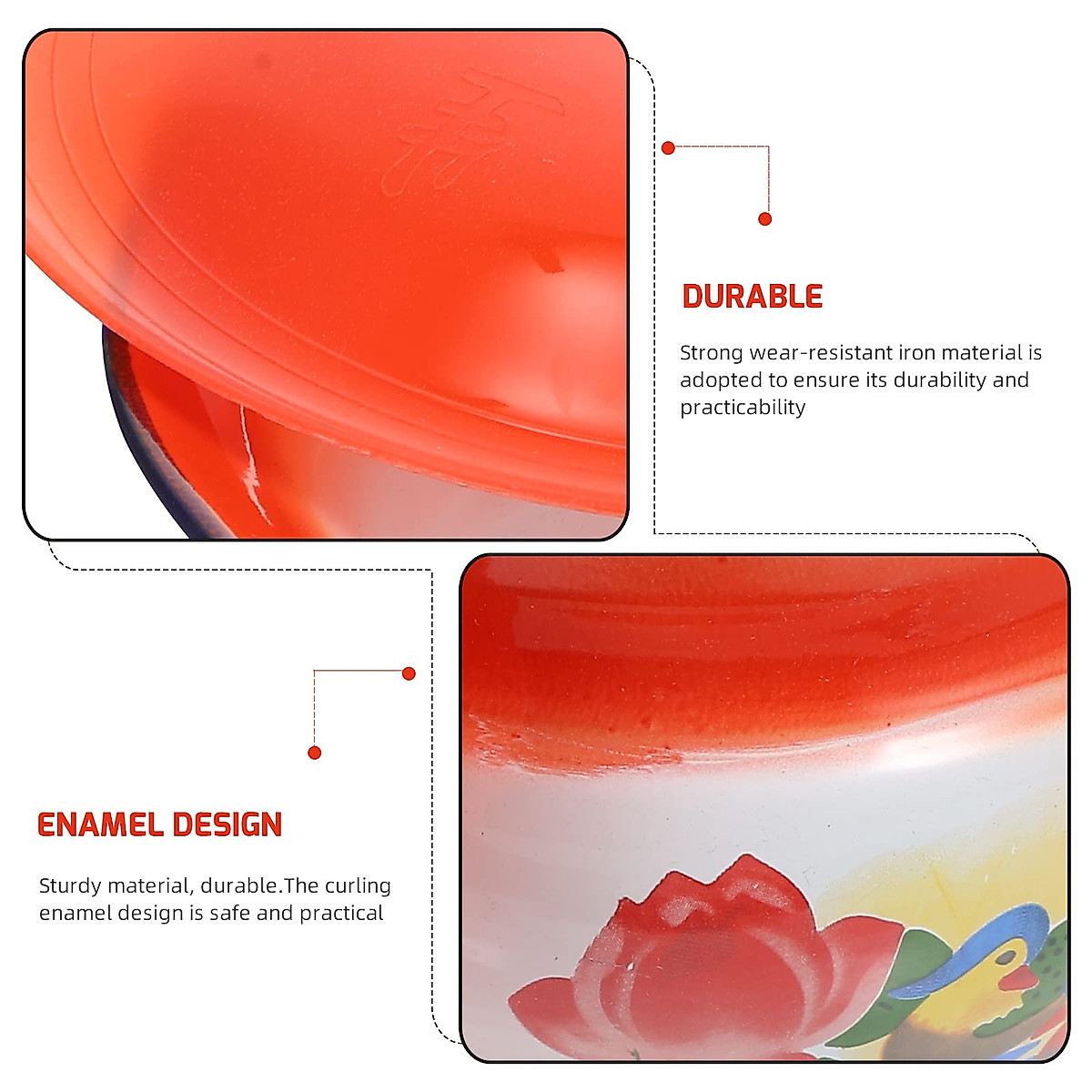 FOMIYES Retro Urinal Container Enamel Spittoon Jars Potty Iron Elderly Chinese Style Children Home Bedpan