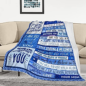 ZWERIVP Gifts for Son for Fathers Day - Son Gifts from Mom - Gift for Grown Son from Mom - Birthday Gifts Ideas for Son - Son Gifts for Graduation - Best Son Gift Throw Blanket 60 x 50 inch