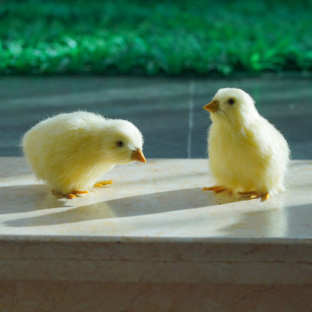 4 Pcs Realistic Plush Little Chick Figurine Lifelike Furry Animal Toy Simulated Chicken Sound Photography Props Easter Chicks Decor 4 Poses