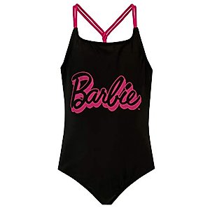 Barbie Swimsuit for Girls I Girl Bathing Suit I Official Merchandise Black Size 4