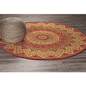 LR Resources Area Dazzle LR54059-RUS40RD Rust X 4 ft Plush Indoor Round Rugs, 4' x 4'