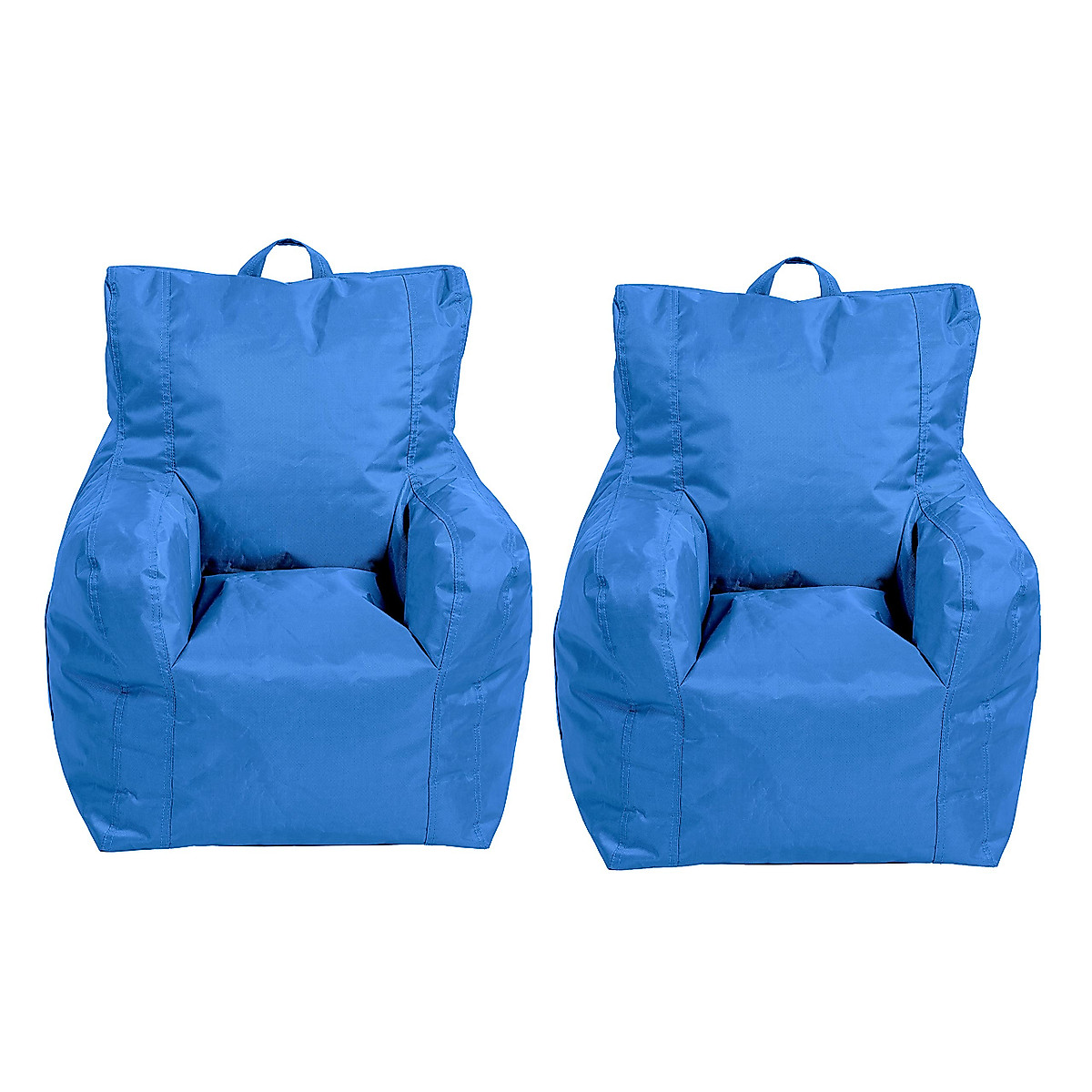 Cali Little Bear Sack Bean Bag Chair, Dirt-Resistant Coated Oxford Fabric, Flexible Seating for Children, Kid's Furniture for Bedrooms, Playrooms, Daycare, Preschool - French Blue (2-Pack)