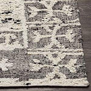 Hauteloom Andop Wool Living Room, Bedroom Area Rug - Bohemian, Transitional - Cream, Gray, Charcoal - 8' x 10'