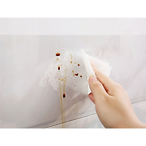 Emoyi Kitchen Backsplash Wallpaper Stickers Waterproof Oilproof High Temperature Resistant Transparent PVC,17.5inchesx27.5inches /6pcs