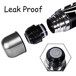 Black and White Vertigo Background Stainless Steel Water Bottle, Leak-Proof Travel Thermos Mug, Double Walled Vacuum Insulated Flask 17 OZ